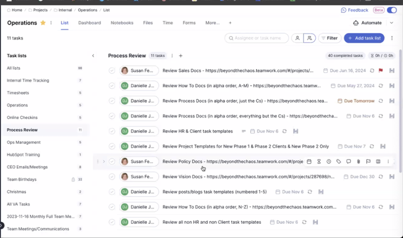Event Summary: Using Teamwork to Document Processes